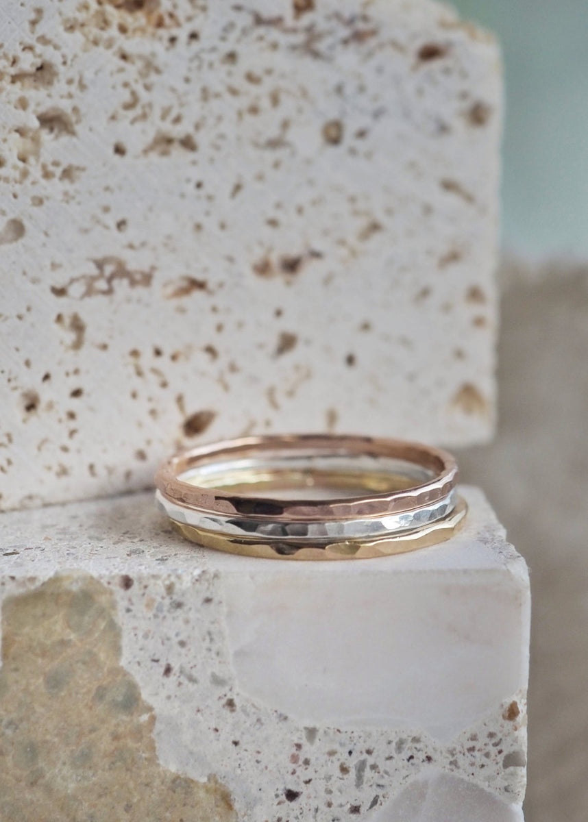 Andromeda Hammered Stacking Ring– LanaBetty