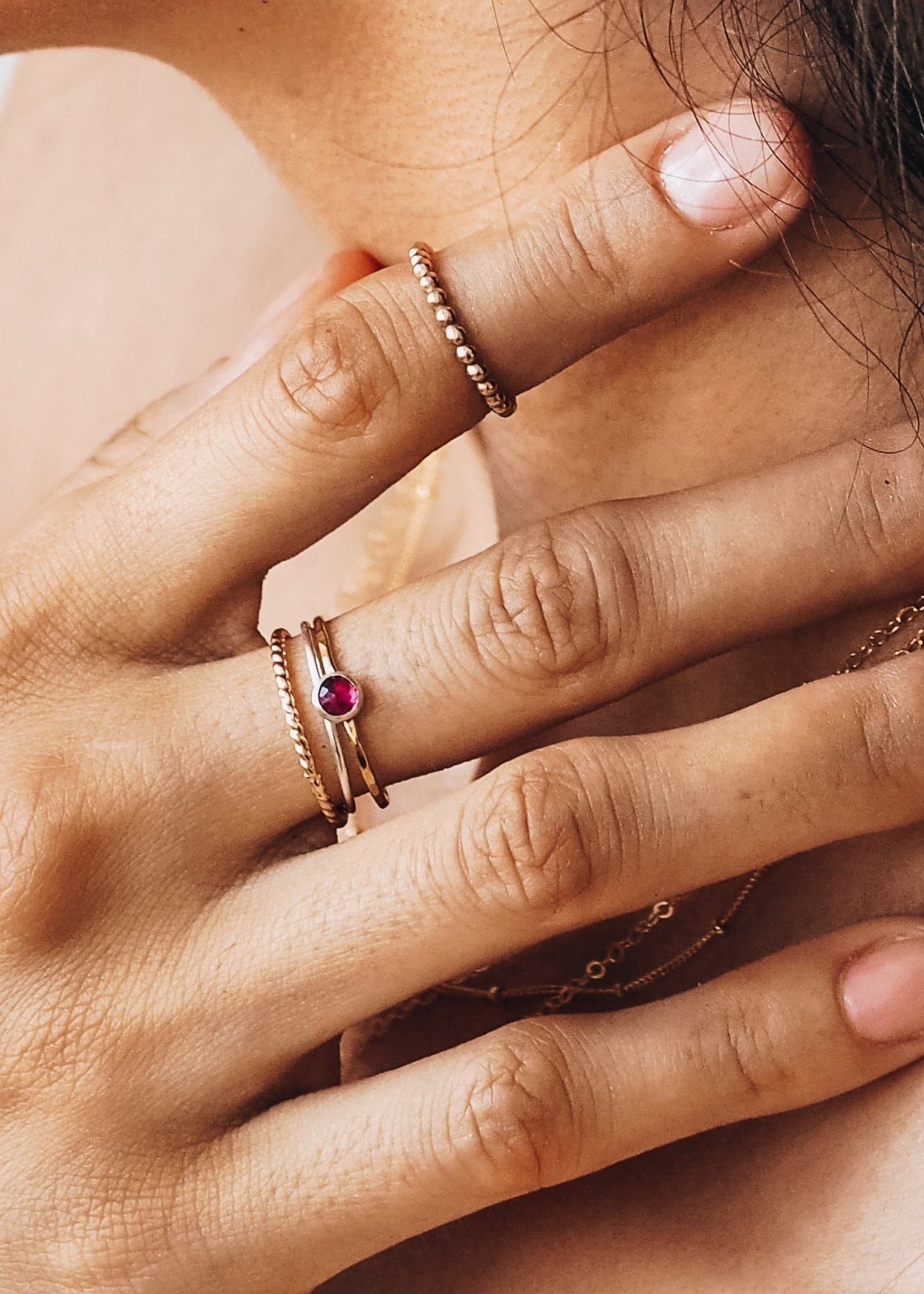 Caelum Hammered Stacking Ring– LanaBetty