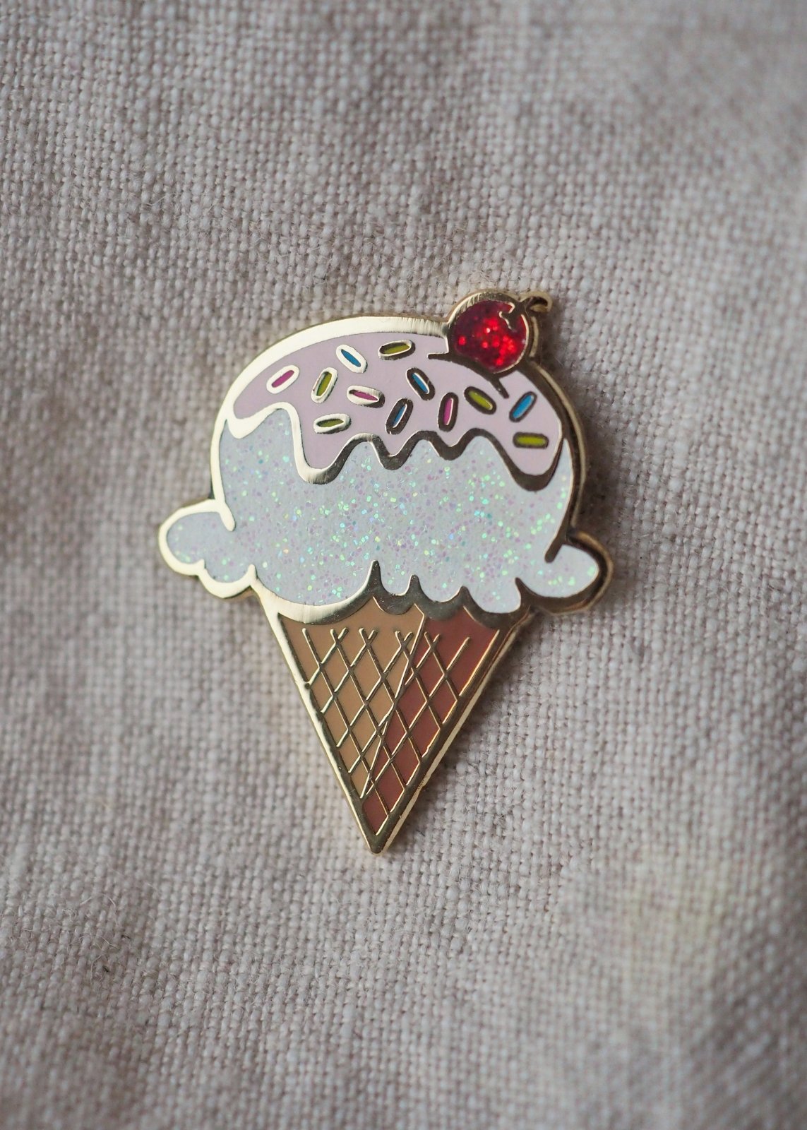 Ice Cream Cone - Lapel Pin - Sprinkles– LanaBetty