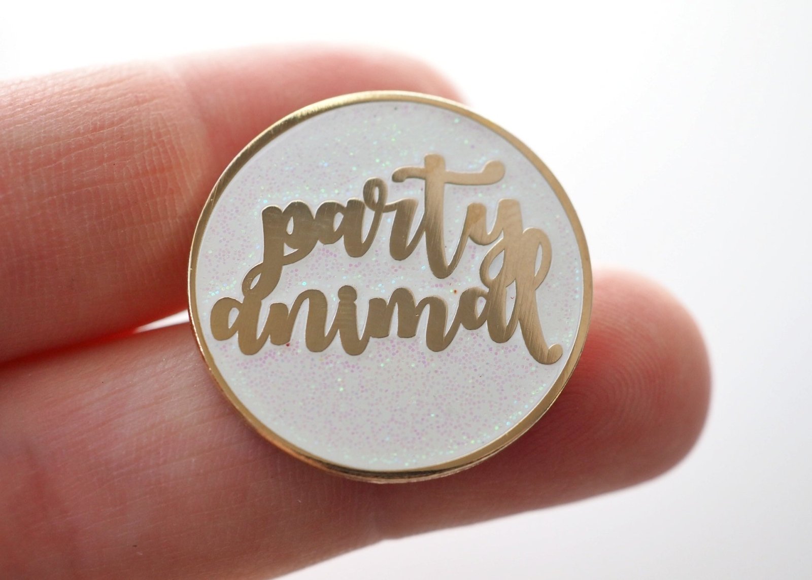 Party Animal - White Sparkle - Lapel Pin– LanaBetty