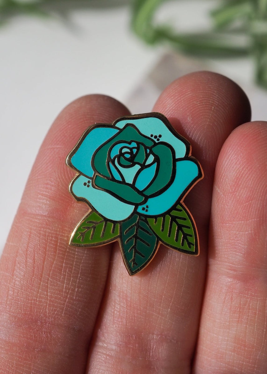 Rose - Lapel Pin - Teal– LanaBetty
